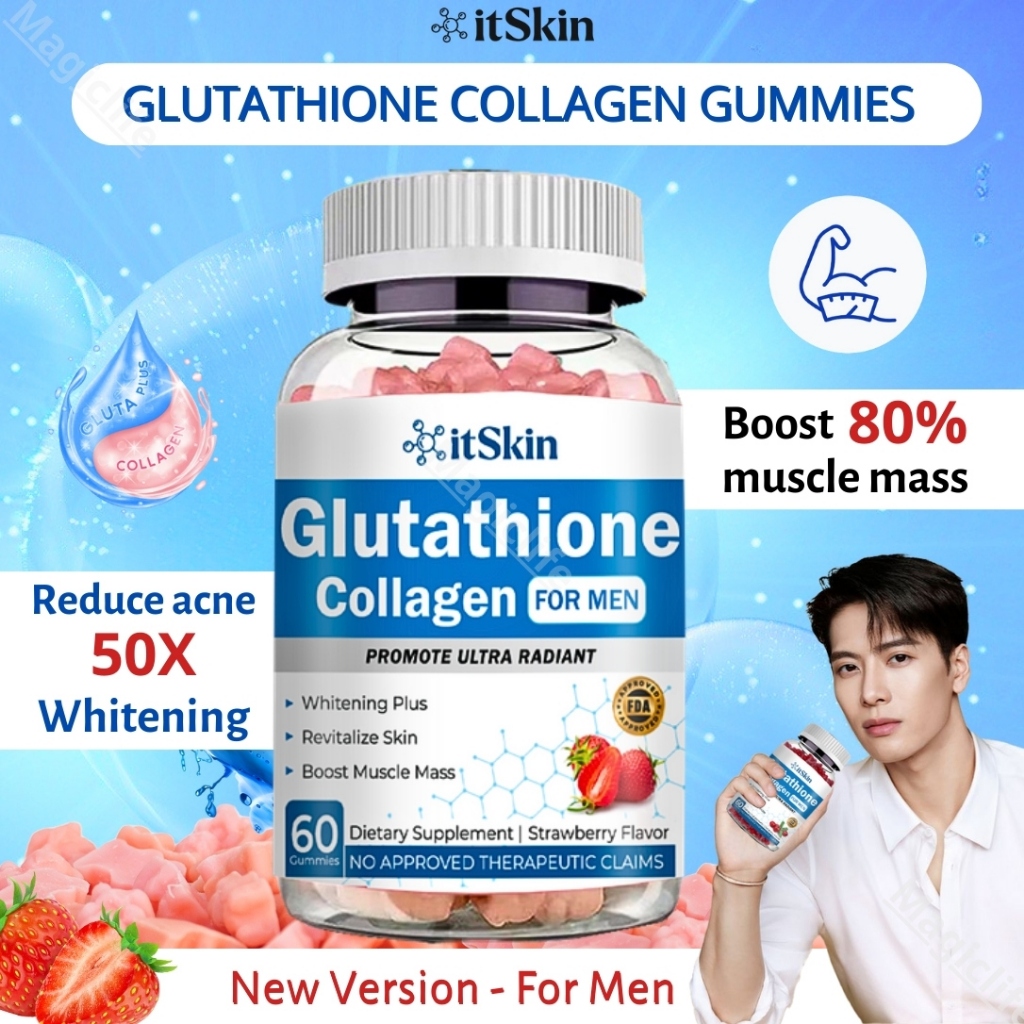 itskin Glutathione Collagen for men gummies Boost Muscle Antioxidant ...