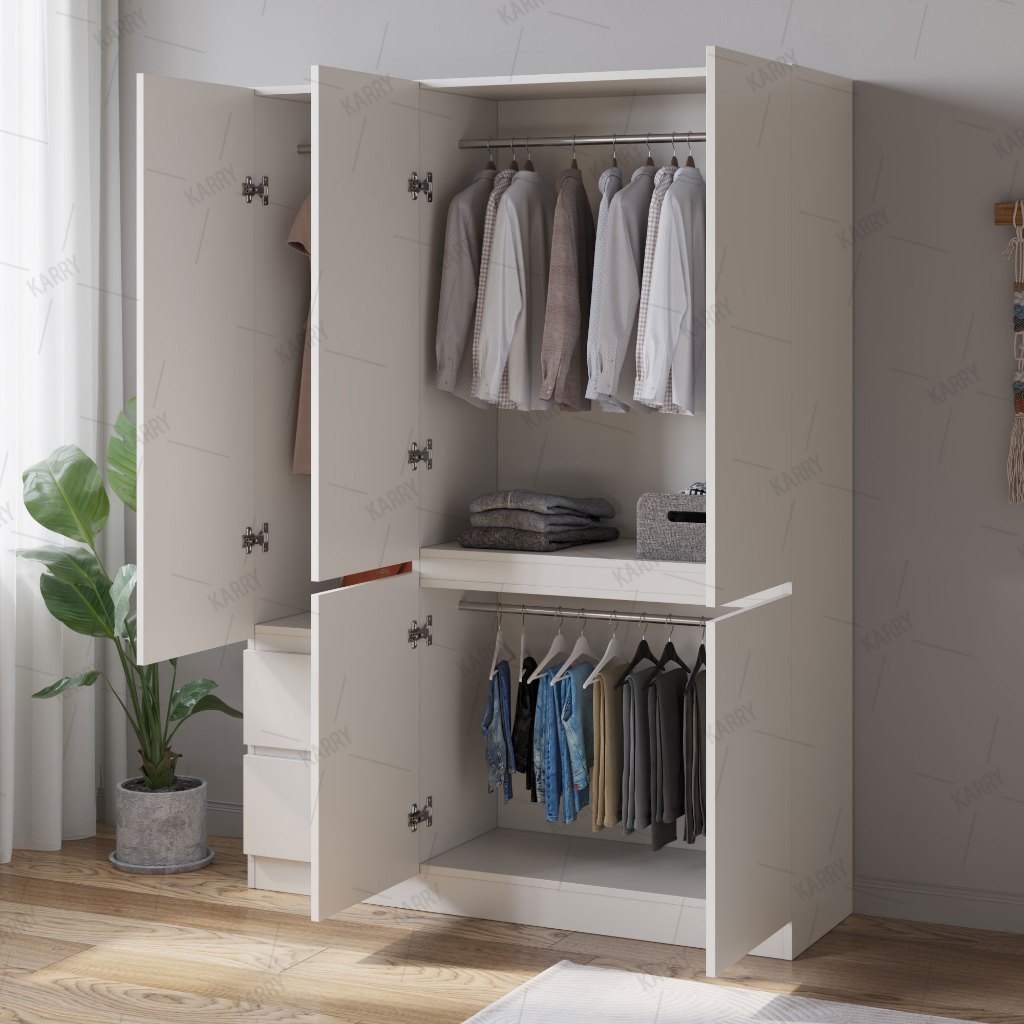 KARRY Wardrobe Cabinet For Clothes Small Home Bedroom Storage Cabinet ...