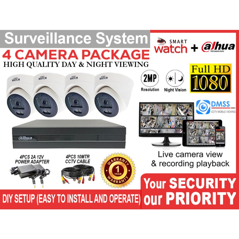 CCTV KIT Complete Package Enhance Your Security with DAHUA / SMARTWATCH ...