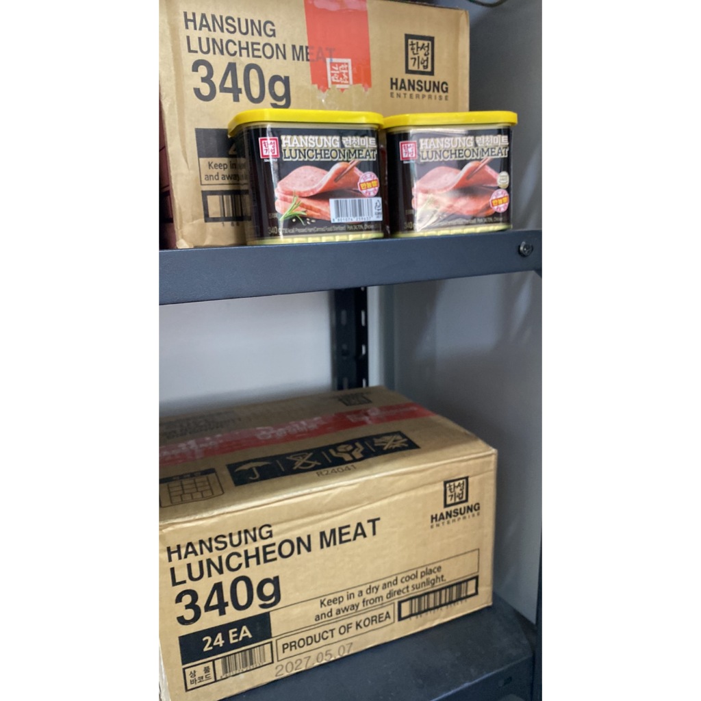 Hansung Luncheon Meat 340g, 12/24 cans (good until 2027June) | Shopee ...