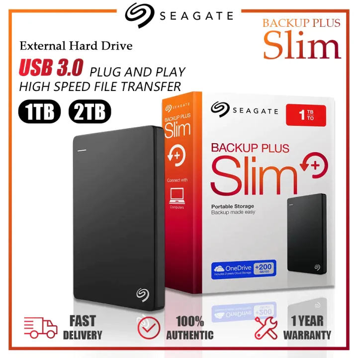 Seagate External Hard Drive One Touch 1TB/2TB USB 3.0 Slim Portable ...