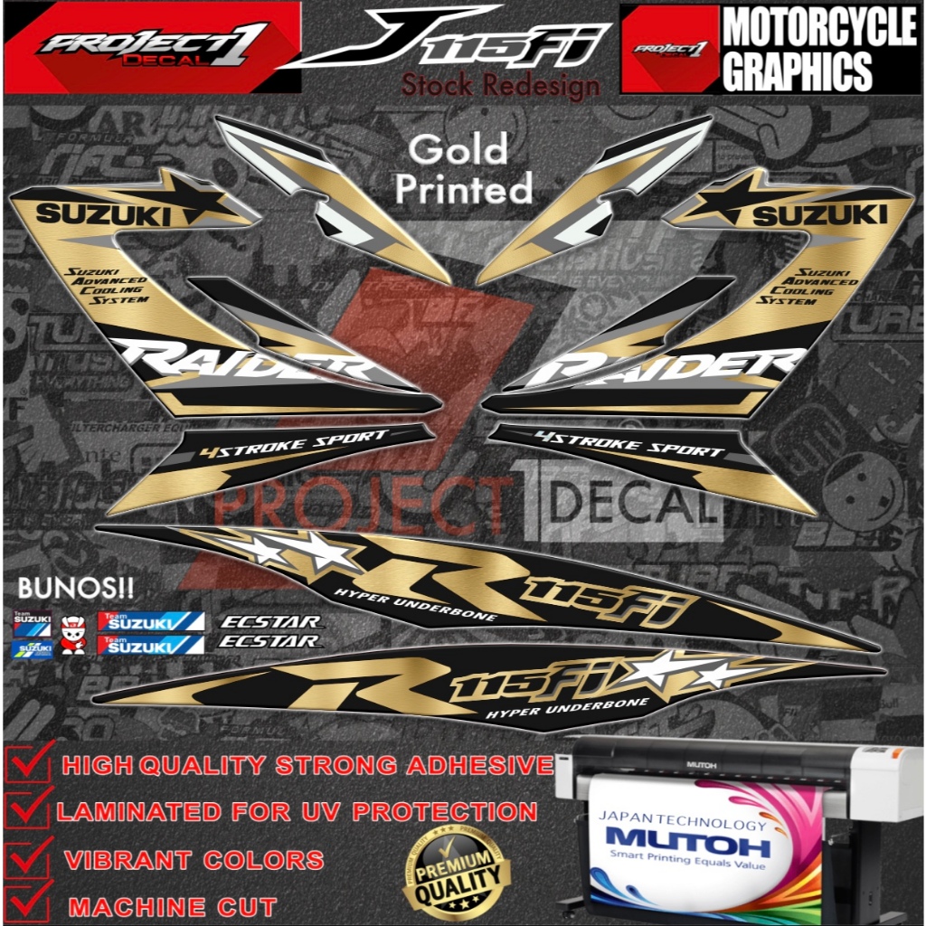 Suzuki Raider j 115 Fi stock decal sticker laminated | Shopee Philippines