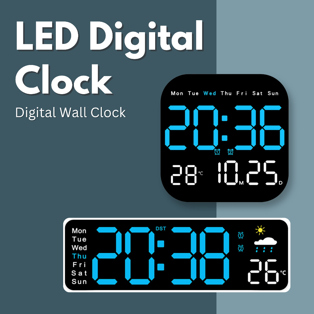 TOP HOME PH Multifunctional Standing & Wall Clock Digital Electronic ...