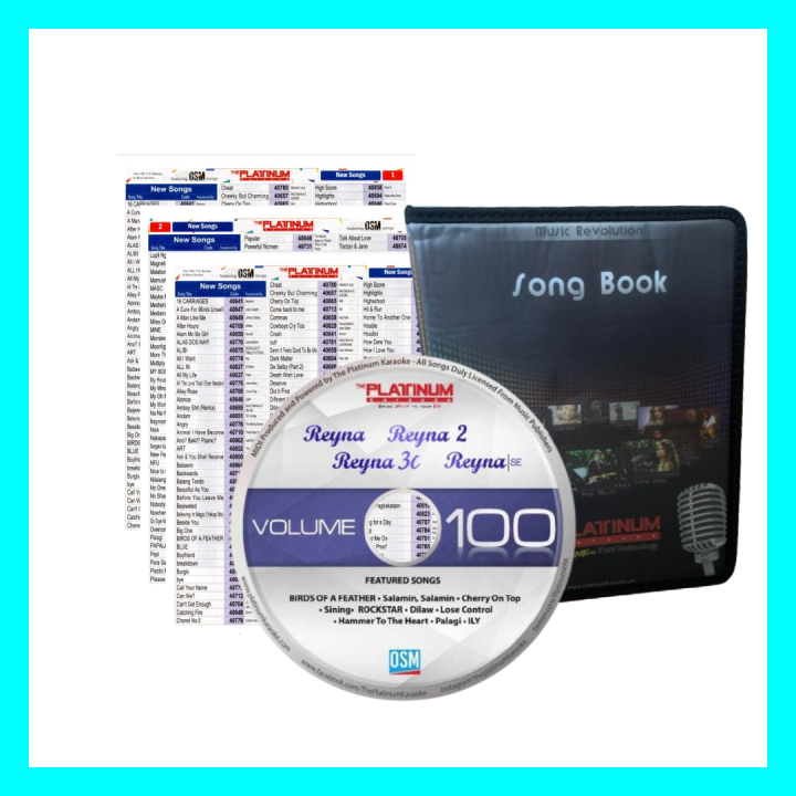 PLATINUM REYNA 1 / REYNA 2 / REYNA 3C / REYNA SE VOLUME 100 CD and SONGBOOK | Shopee Philippines
