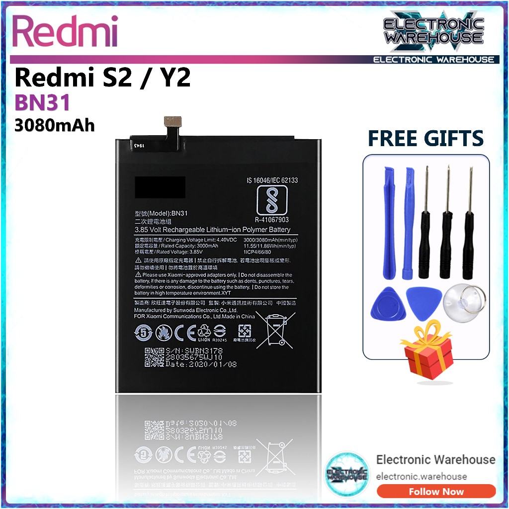 Battery for Redmi S2 / Y2 BN31 | M1803E6G M1803E6H M1803E6I | Shopee ...