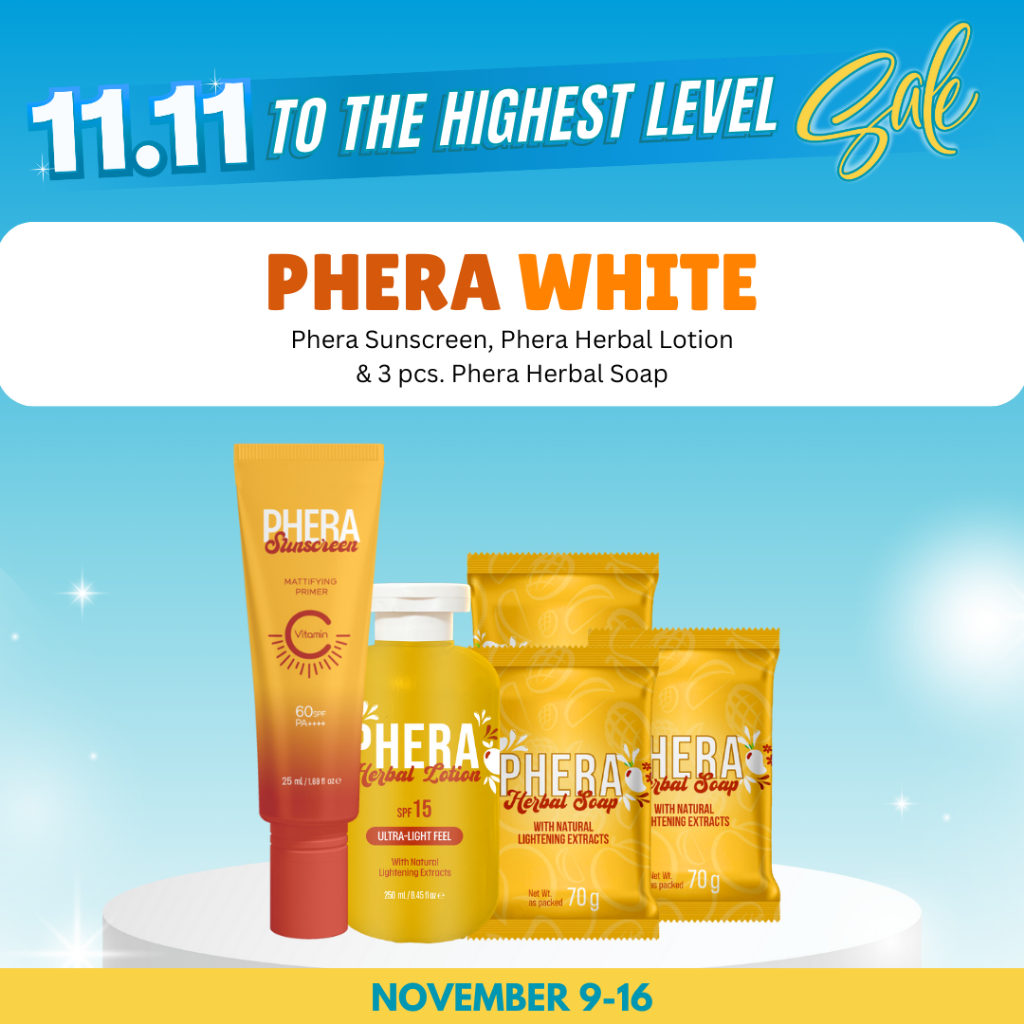 Phera White (Phera Sunscreen, Phera Lotion, 3 Phera Soap) | Shopee ...