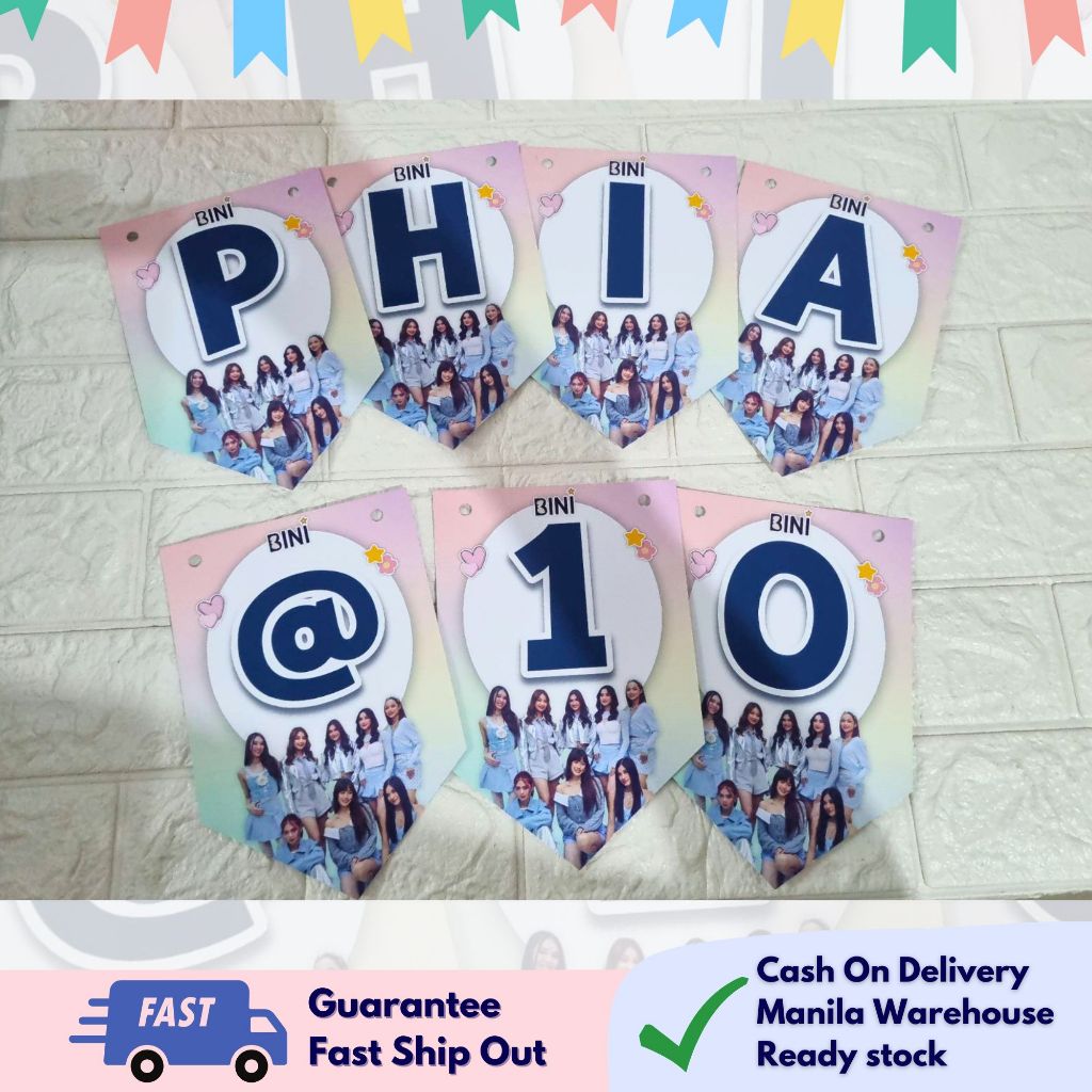 Partify BINI Theme customizable banner for kids girls and boy party ...