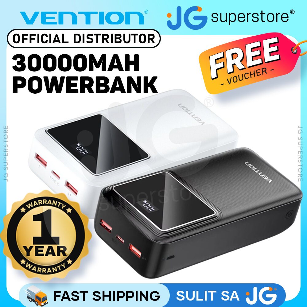 Vention 30000mAh 22.5W/20W PD Fast Charging Power Bank with 3-Port ...