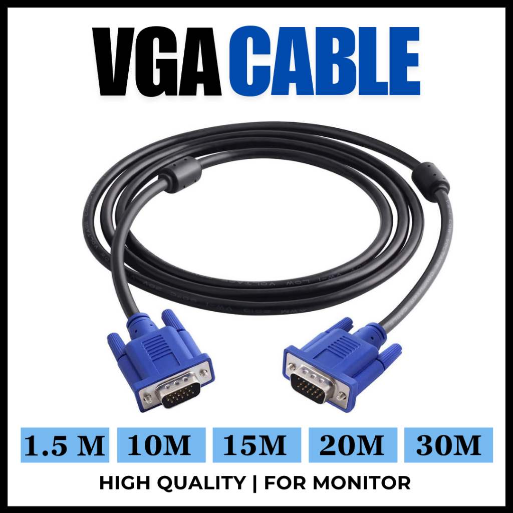 VGA Cable 1.5m 15m 20m / High Quality Cable / VGA to VGA | Shopee Philippines