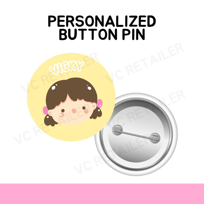 Personalized Button Pin | VC Retailer | Shopee Philippines