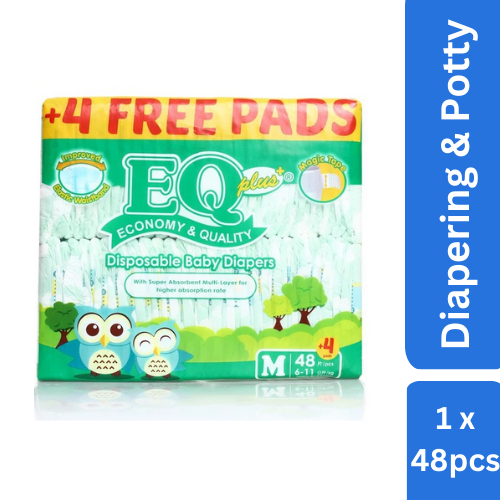 EQ Plus Tape Baby Diapers Jumbo Pack Medium 48's | Shopee Philippines