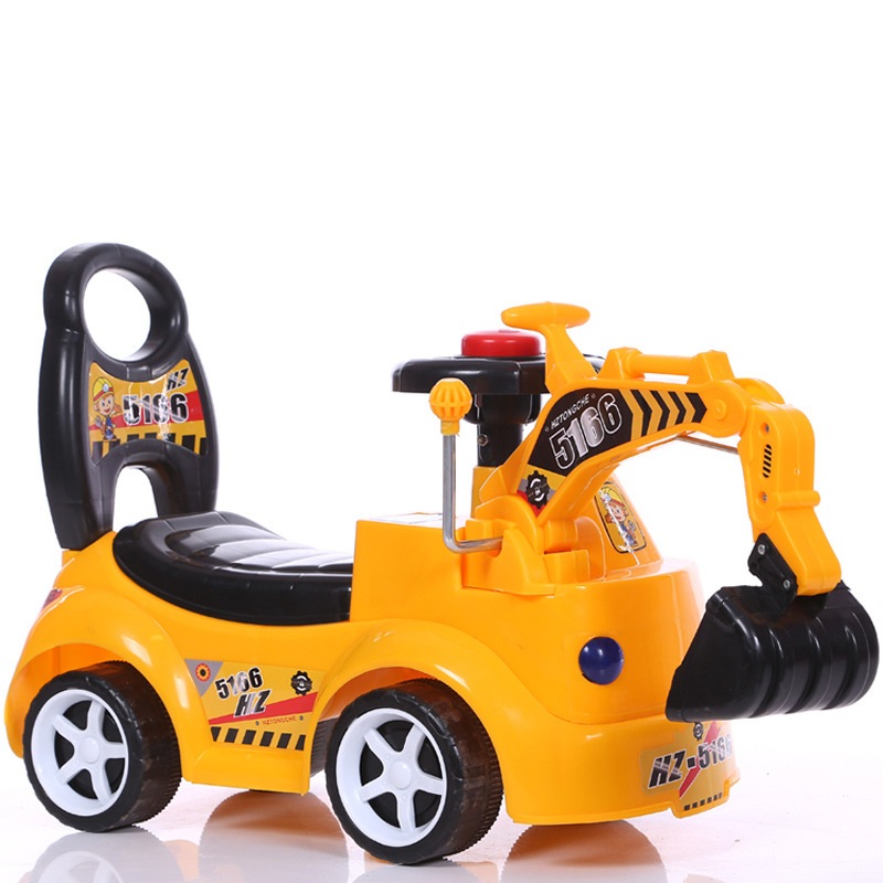 Kids backhoe ride on toy excavator digging arm with music | Shopee ...
