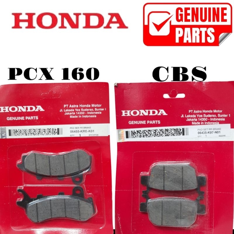 PCX 160 CBS BRAKE PAD SET FRONT REAR GENUINE PARTS | Shopee Philippines