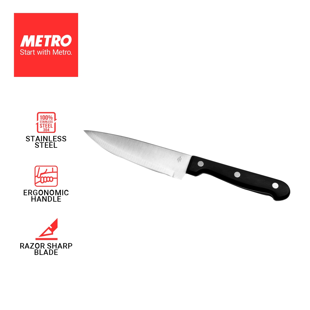 Metro Cookwares Chef Knife Black Handle Stainless Steel MKK 503 / MKK ...