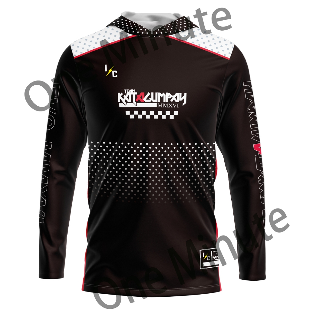 Warmer Jersey with Hoodie for men Motorcycle Long Sleeve Hood T-shirt Full Sublimation Dri-fit ...