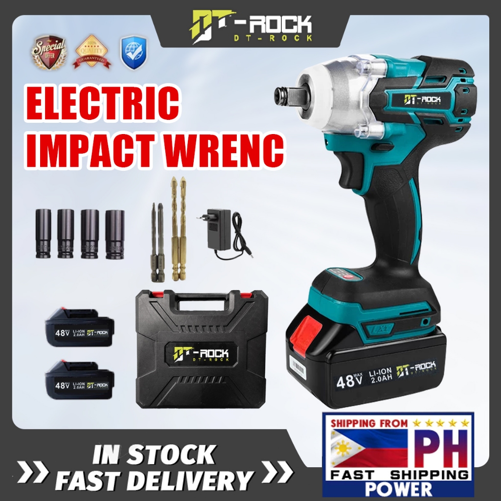 DT-ROCK Electric lmpact Wrench Cordless Brushless Wrench lmpact Driver Ratch Wrench Drill ...