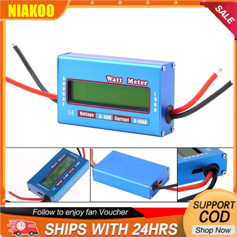 Digital LCD DC 60V 100A Balance Voltage Battery Power Analyzer RC Watt ...