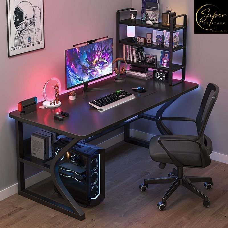 【SLS】 Computer table Arc type office Gaming table w drawer computer ...