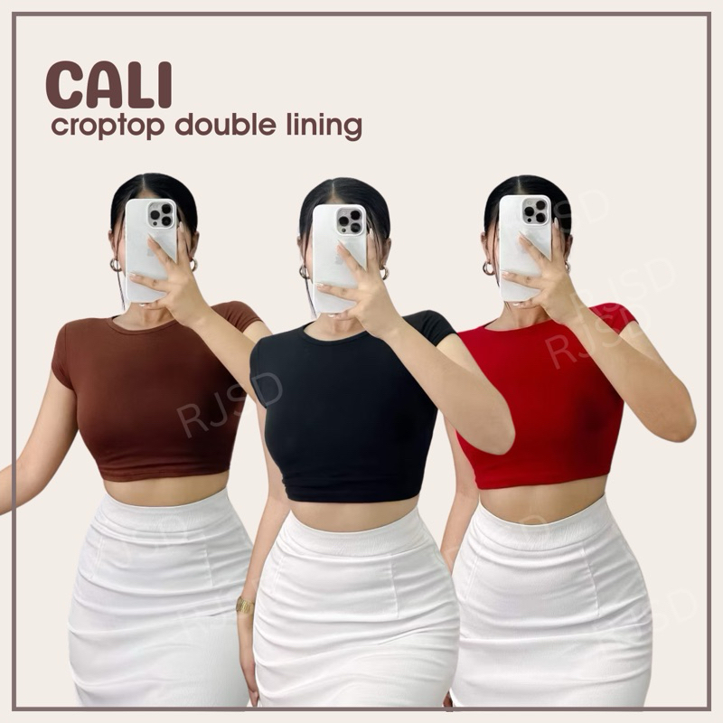 RSJD | CALI Basic Croptop Double Lining Top | Shopee Philippines