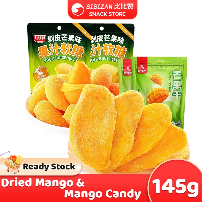 BIBIZAN Dried Mango & Peelable Mango Gummy Candy Chinese Snacks 145g ...