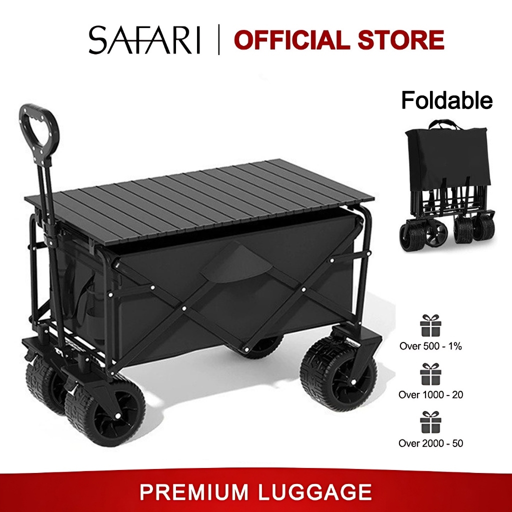 SAFARI Camping cart Collapsible outdoor hand-pushed picnic cart ...