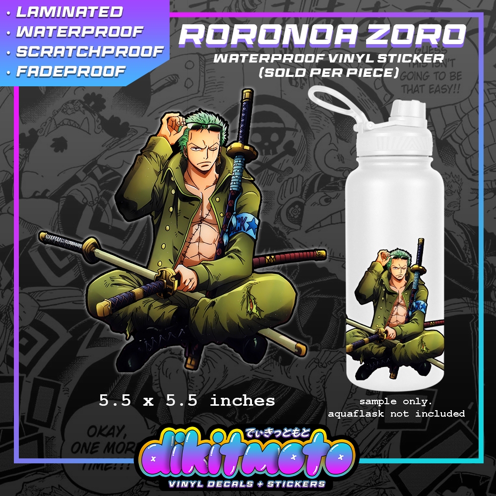 [dikitmoto] Roronoa Zoro 22 One Piece Waterproof Vinyl Sticker ...