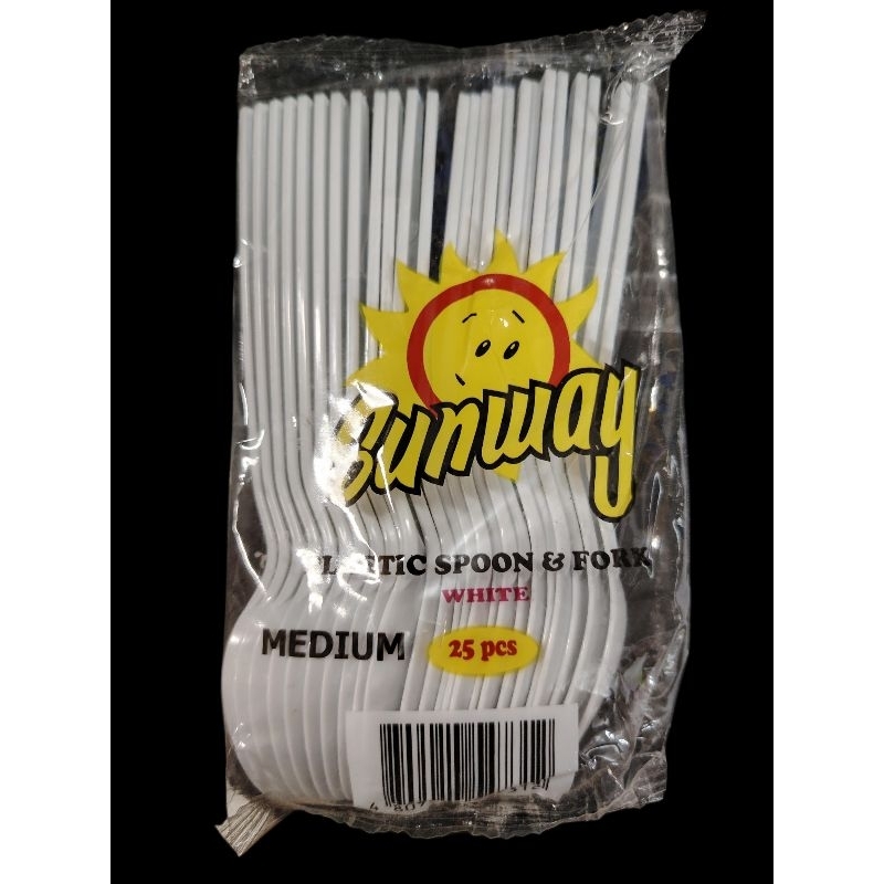 Sunway /Lucky Star Disposable Plastic Spoon 25pcs/pack/Gilas ...