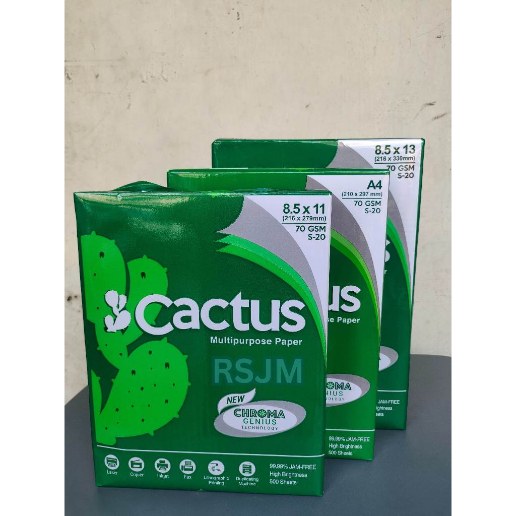 CACTUS BRAND BOND PAPER (SHORT-A4-LONG) | Shopee Philippines