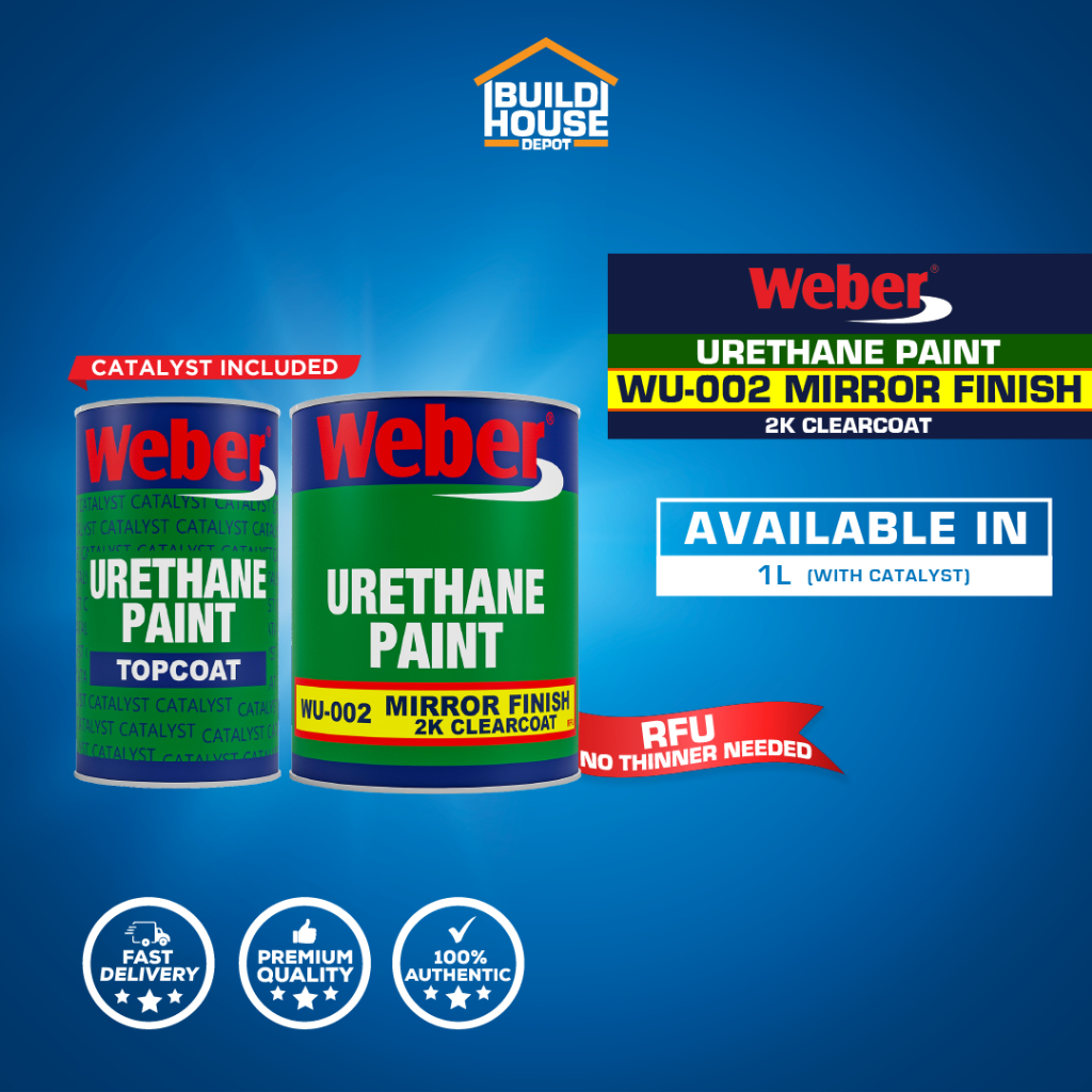 WEBER Urethane Paint Mirror Finish 2K Clearcoat (with Catalyst) - 1L | Shopee Philippines