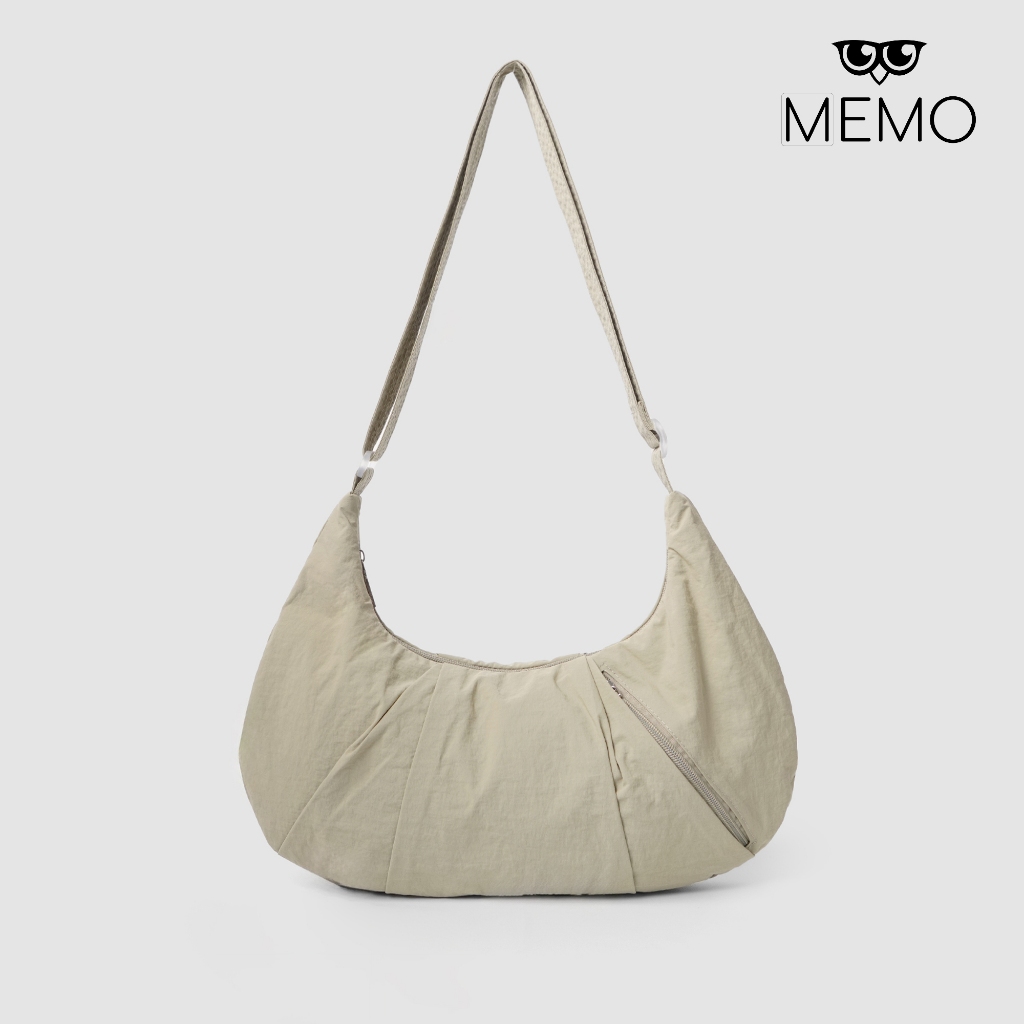 Memo Nylon Crescent Shoulder Bag For Women (Sage Green) | Shopee ...