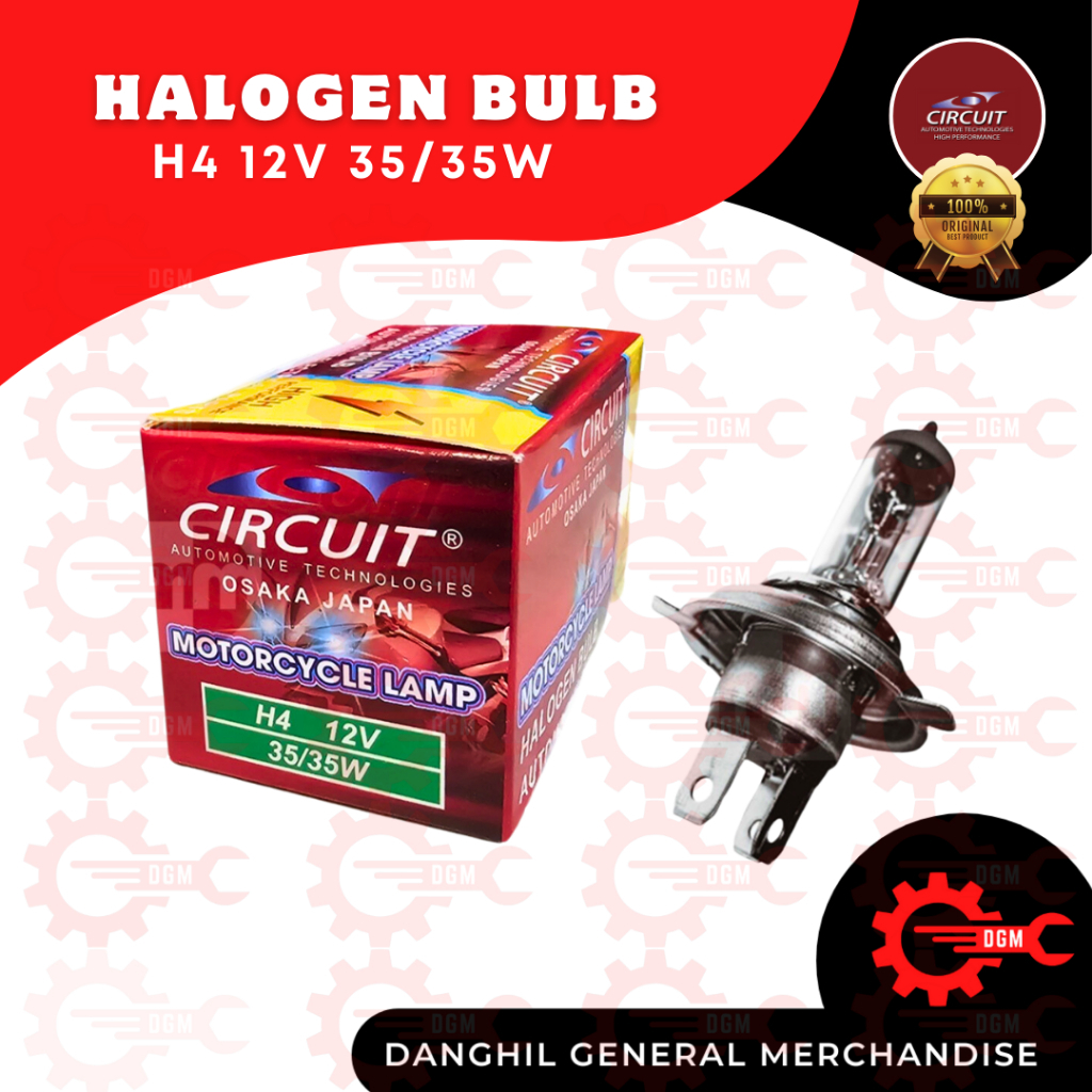 CIRCUIT Motorcycle Halogen Bulb H4 12v 35/35w (P43T) | Shopee Philippines