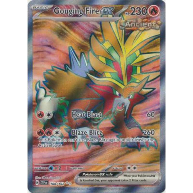 Pokemon Card, Gouging Fire ex 188/162, Full Art Secret Rare. (ENGLISH ...