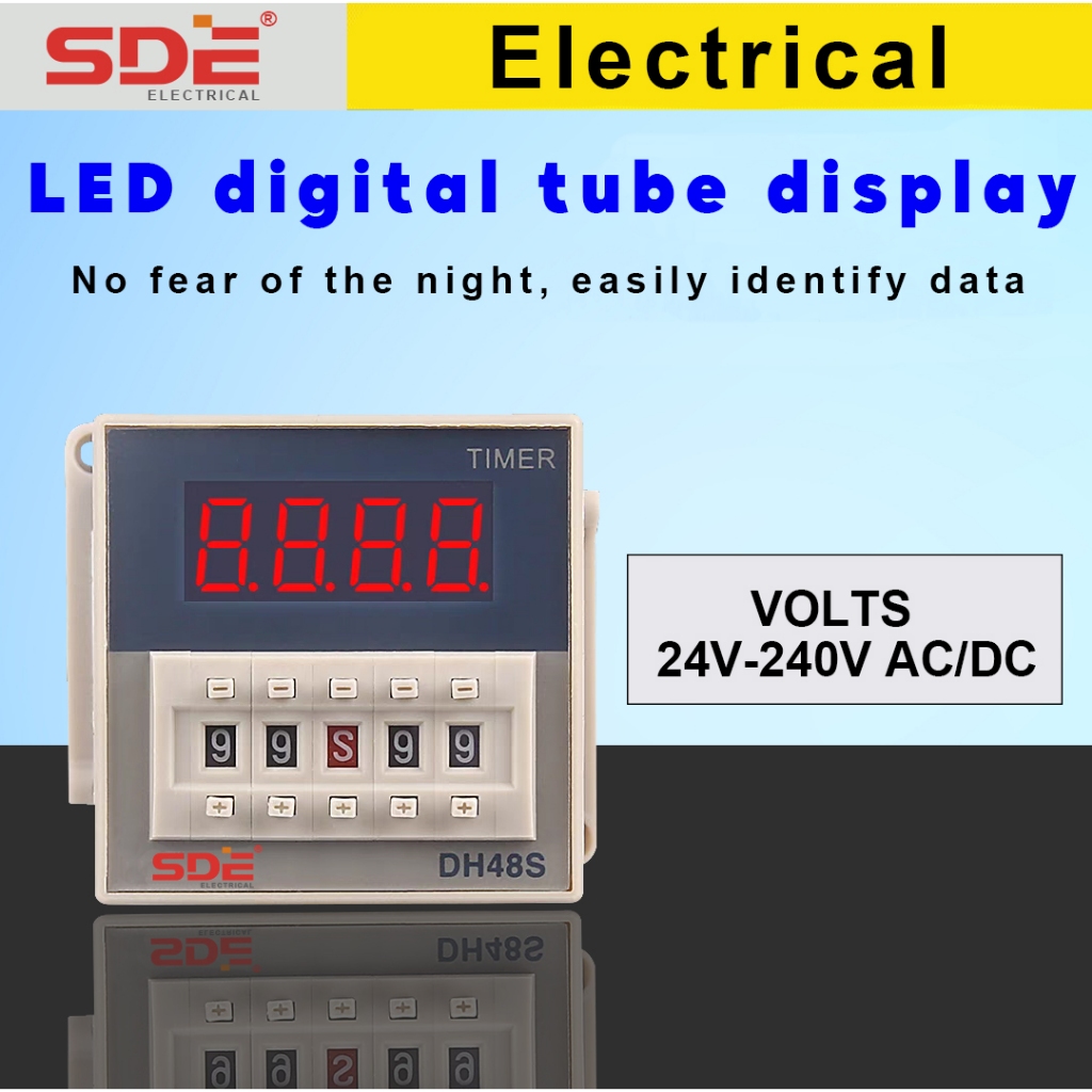 Sde Timer Digital Time Relay 0.01s-99h99m Hours Time Delay Relay w/out ...