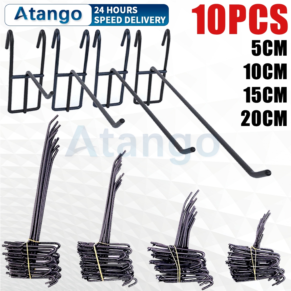 10pcs Heavy Duty Screen Hooks Black | For Grid Wall Wire Mesh Hanging ...