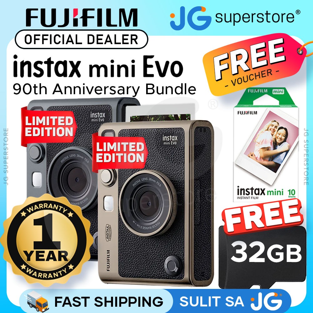 FUJIFILM Instax Mini Evo Hybrid 35mm Instant Film Digital Camera 90th ...
