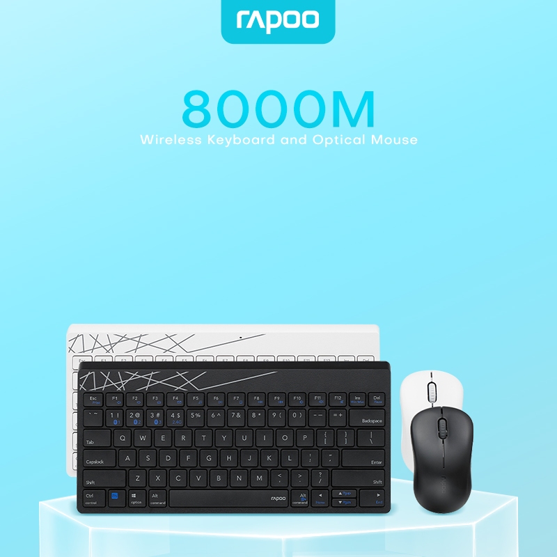 Rapoo 8000M 2.4G Wireless Keyboard Silent Mini keyboard for laptop keyboards | Shopee Philippines