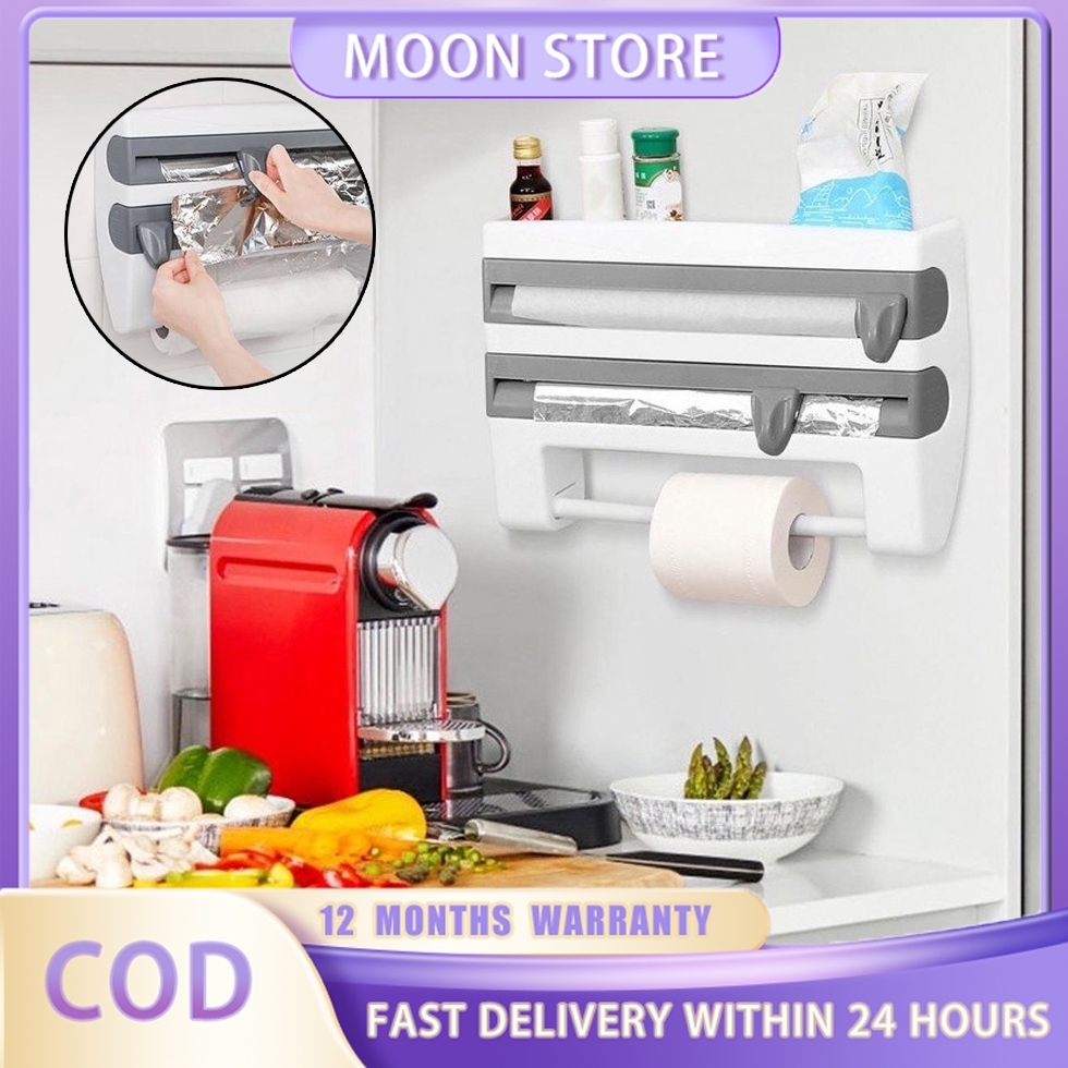Wall-Mounted Cutter Food Wrap Dispenser Aluminum Foil Wax Paper Cutter ...
