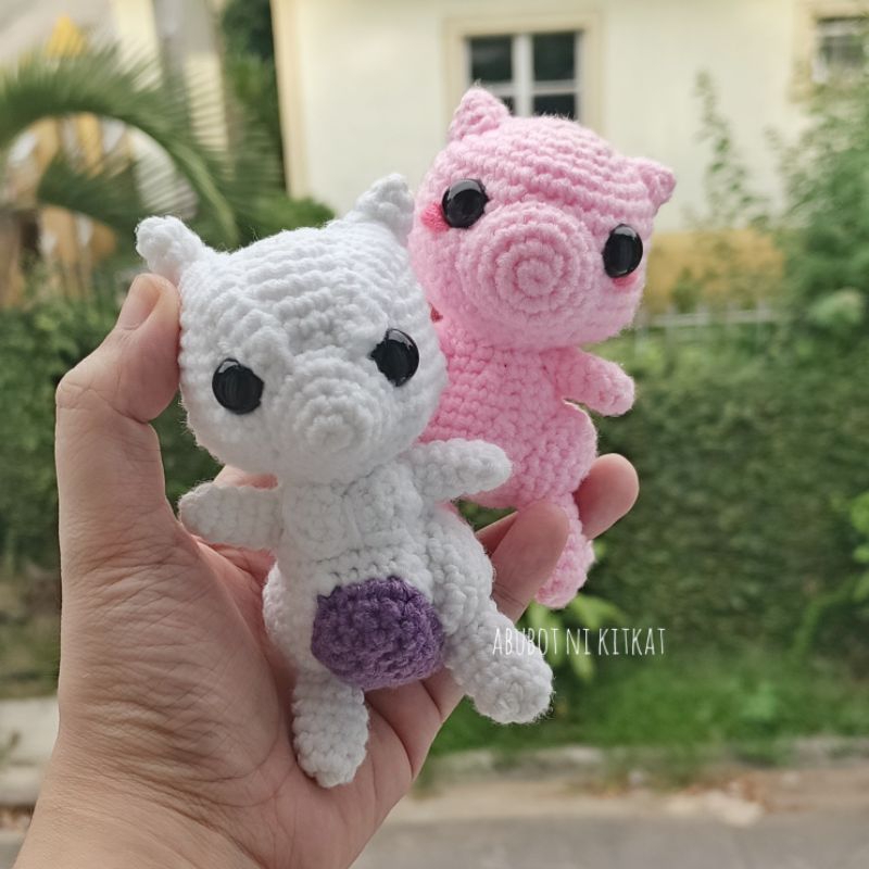 Legendary Pokemon Mew and Mewtwo Plushie • Handmade Amigurumi Pokemons ...