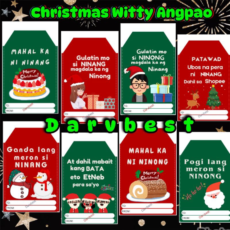 Christmas witty angpao money envelope ampao SHORT | Shopee Philippines