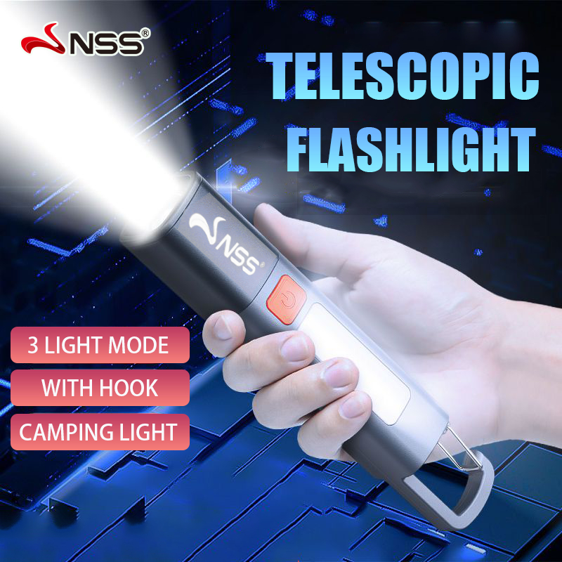 NSS Portable Flashlight Waterproof Camping Lamp Zoom Heavy Duty ...
