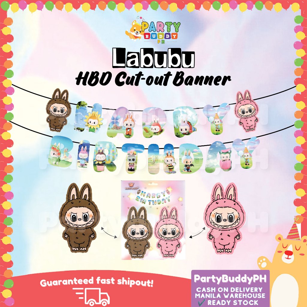 Labubu HBD Cut out Banner PartyBuddyPH | Shopee Philippines