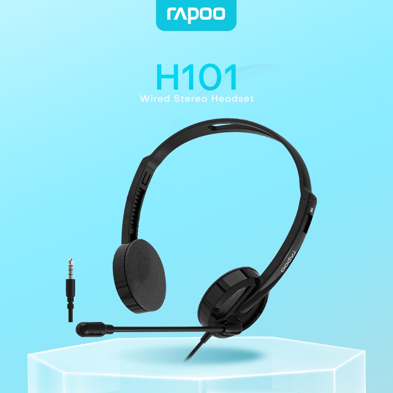 Rapoo H101 Wired Stereo Headset 3.5mm Audio Port | Shopee Philippines