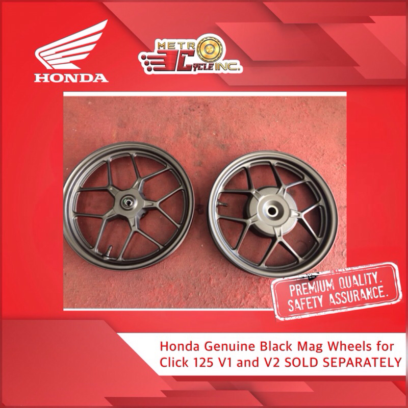 Honda Genuine Black Mag Wheels for Click 125 V1 and V2 SOLD SEPARATELY ...