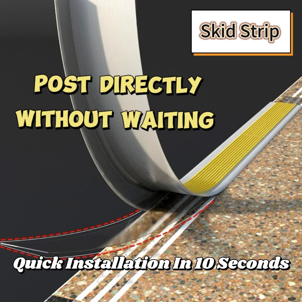 Stairs Steps Anti Slip Strip L-type PVC Rubber Stair Nosing Self ...