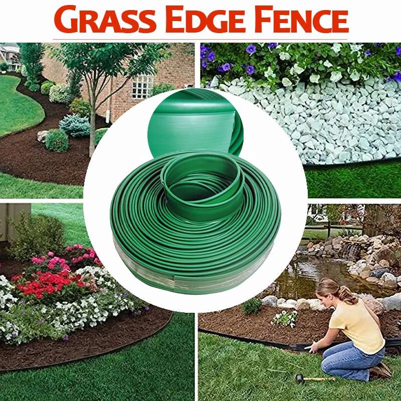 Wide 15CM Grass Edge Fence With Garden Lawn Stone Isolation Path ...