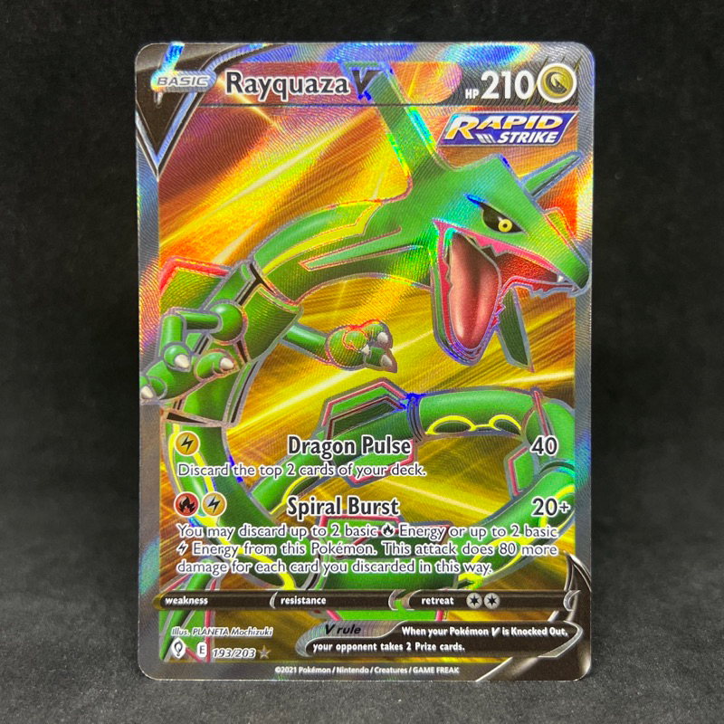 Pokemon TCG Rayquaza V Full Art Ultra Rare 193/203 2020 Sword & Shield ...