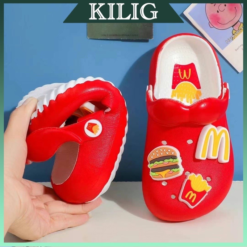 Kilig 3-10yrs McD x Clogs Kids Sandals shoes Soft Anti-Slip Indoor for ...