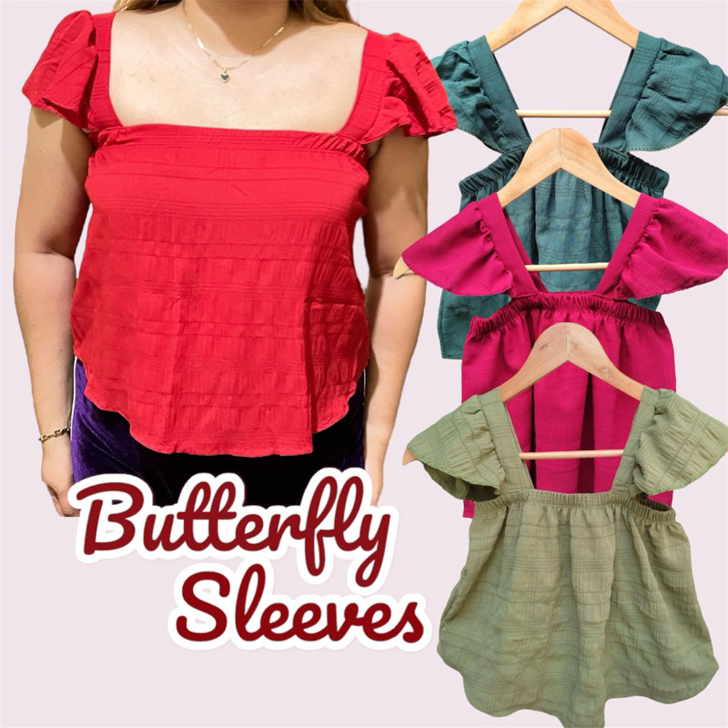TRENDY Bubble Lattice Butterfly Sleeves (DIRECT SUPPLIER) | Shopee ...