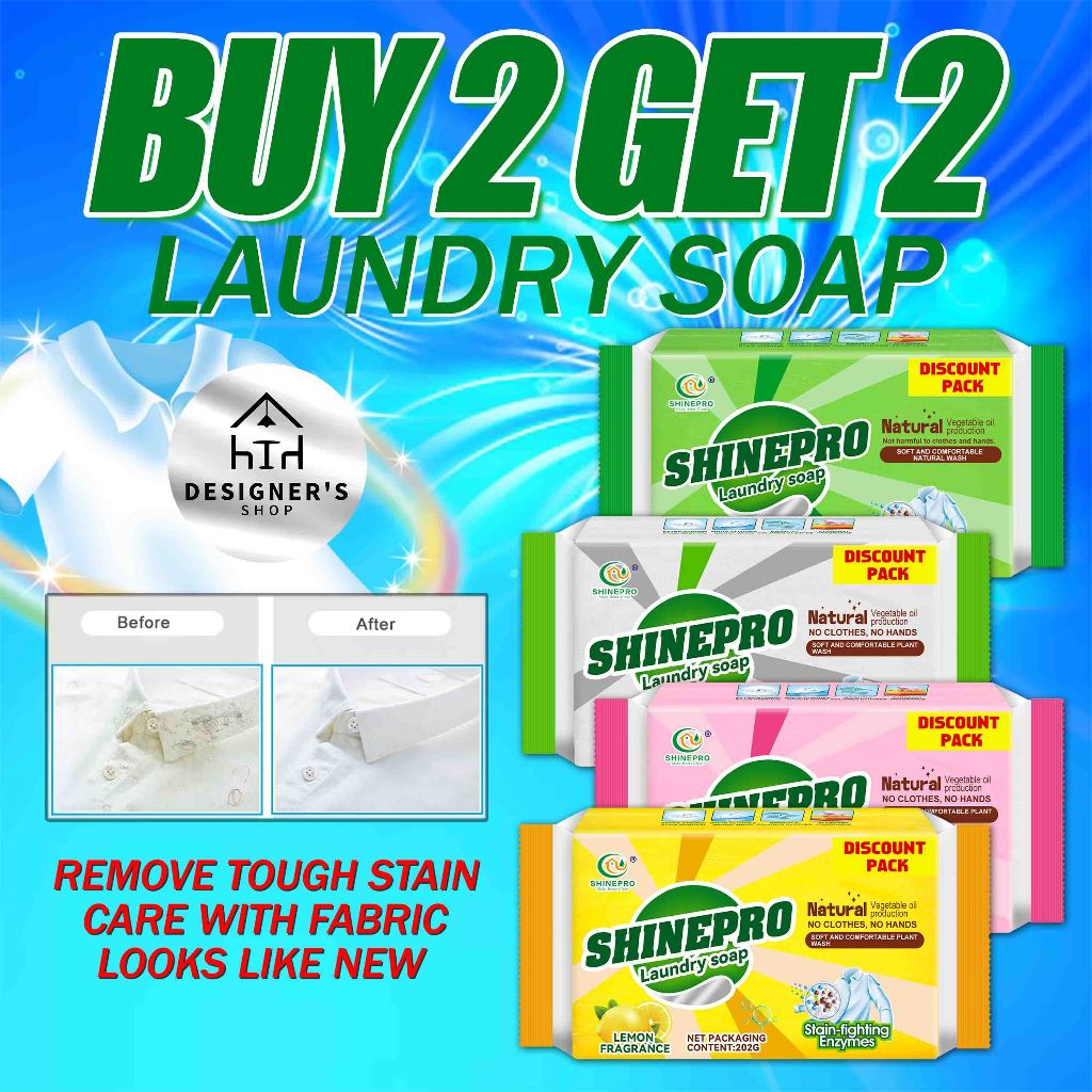 Shinepro Buy2Get2 Laundry Bar Soap - Remove Tough Stain - Care with ...
