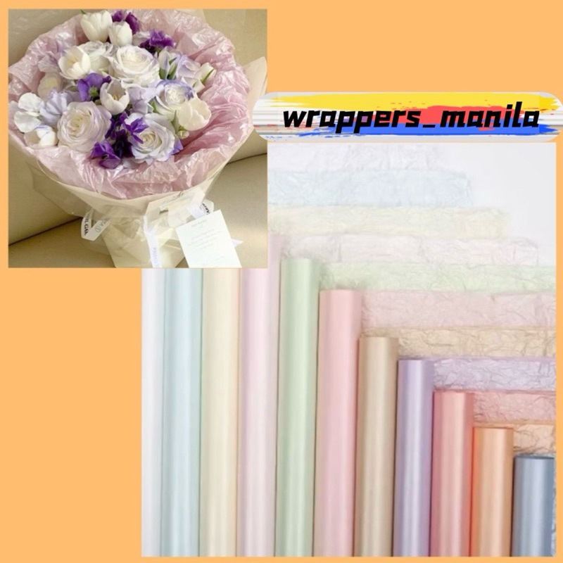 20pcs Candy Color Pearl Pear Inner Lining Wrap Floral Wrappers Bouquet ...